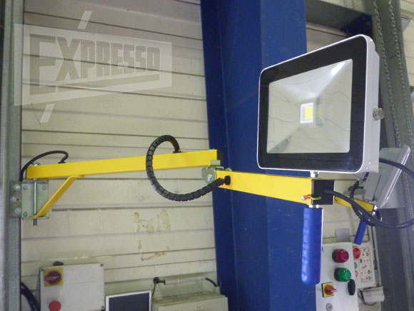 LED loading dock spotlight with a wide lighting angle
