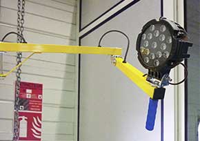LED loading dock spotlight for directional lighting