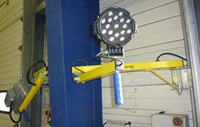 LED loading dock spotlight for directional lighting