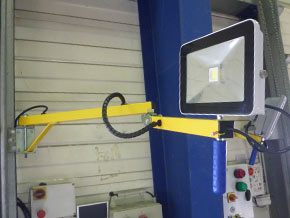 LED loading dock spotlight with a wide lighting angle